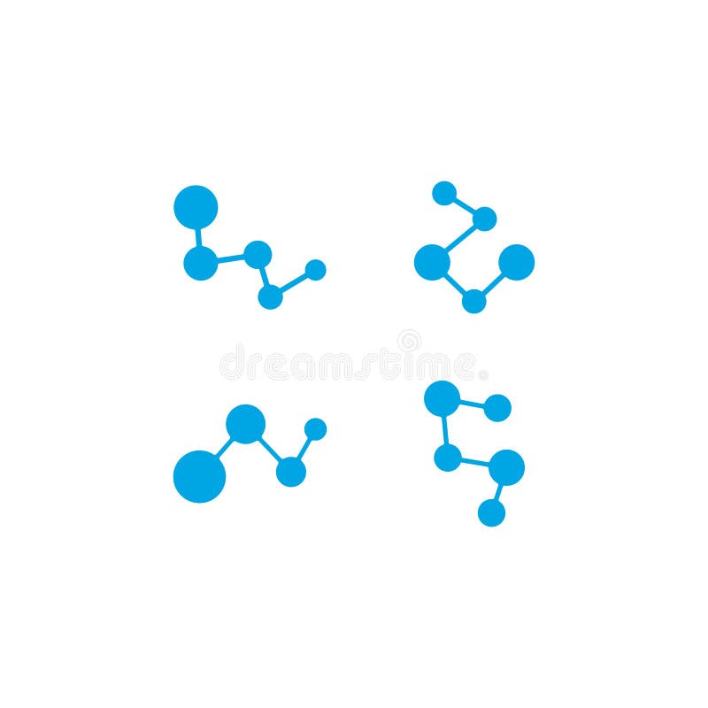 Blue Molecule Logo Vector Icon Illustration Stock Vector - Illustration ...