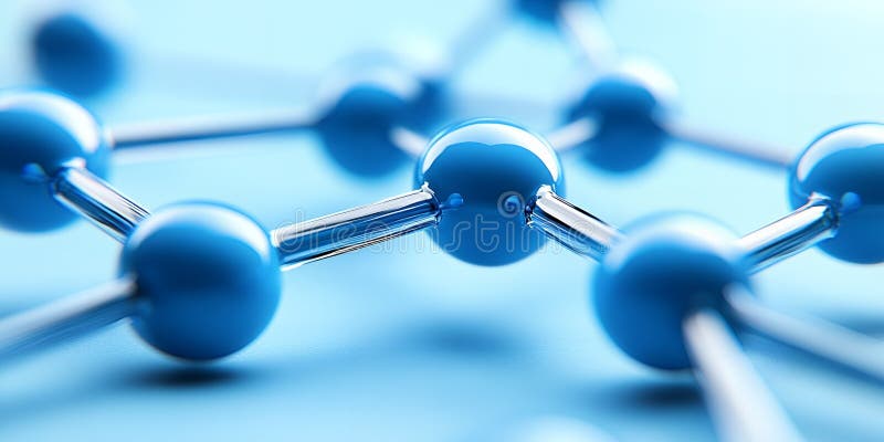 Blue molecule model stock illustration. Illustration of scientific ...