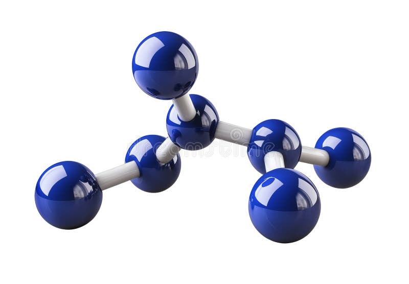 Blue Molecule Model Isolated on White Background Stock Image - Image of ...