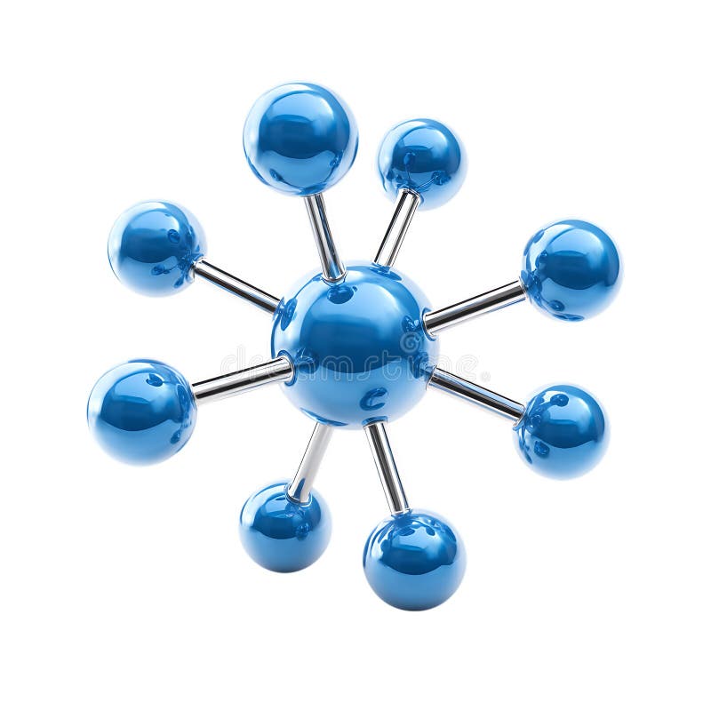 Blue Molecule Network Connection Graphic on Transparent Background ...
