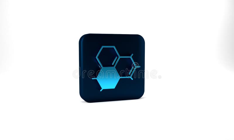 Blue Molecule Oil Icon Isolated on Grey Background. Structure of ...