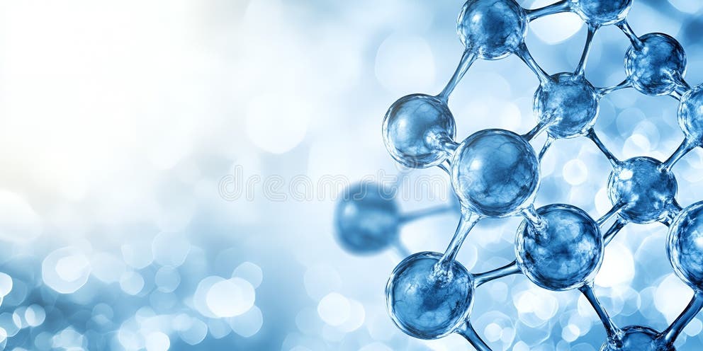 Blue molecule structure stock illustration. Illustration of microscopy ...