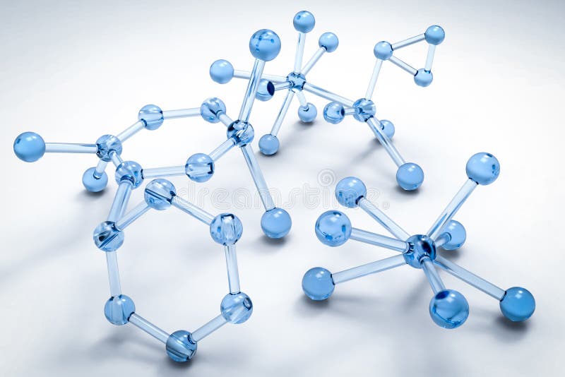 Blue molecule structure stock illustration. Illustration of ...