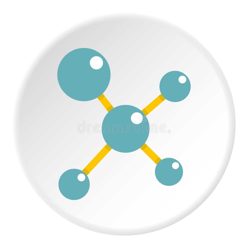 Molecule Structure Icon, Flat Style Stock Vector - Illustration of ...