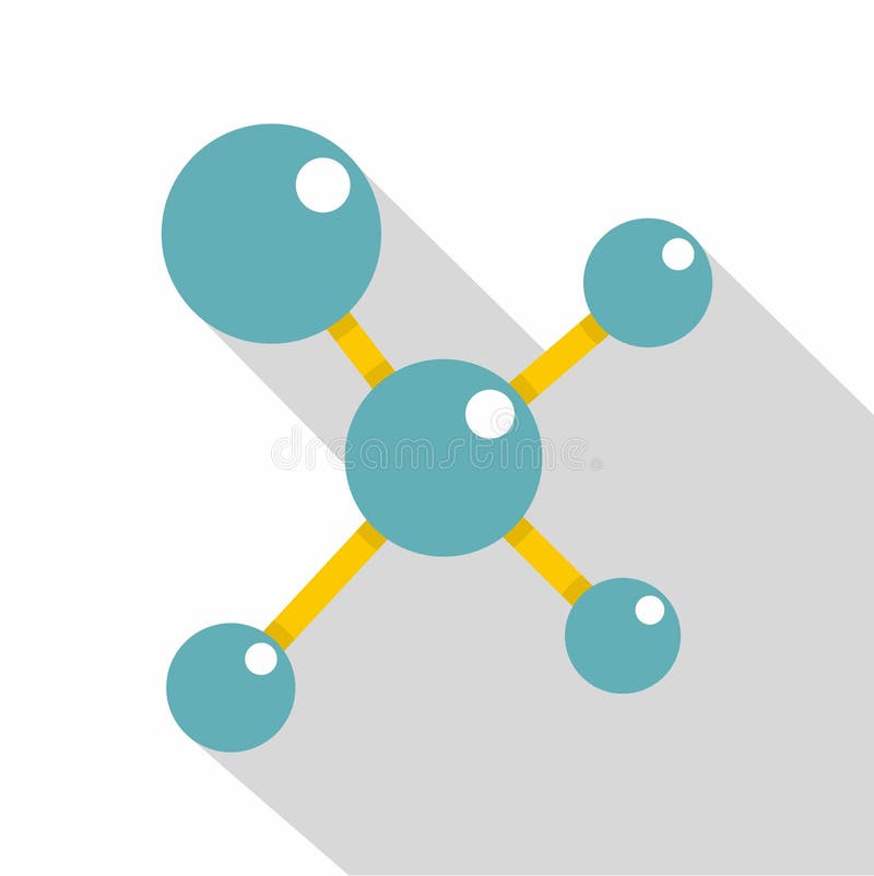 Molecule Structure Icon, Flat Style Stock Vector - Illustration of ...