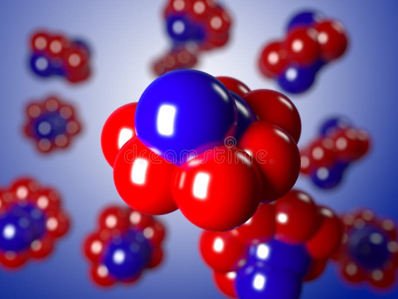 Blue Molecules of Atoms, Isolated on a White Background Stock ...