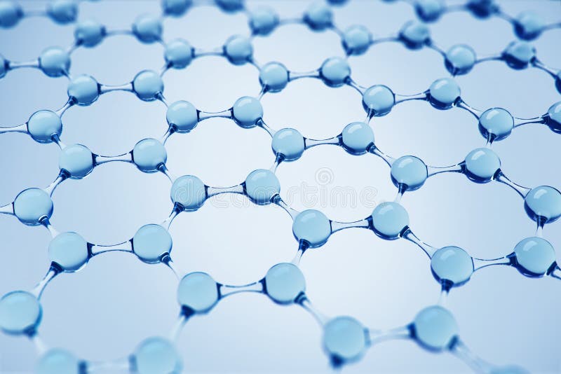 Blue Molecules Over White Background, Science Stock Illustration ...