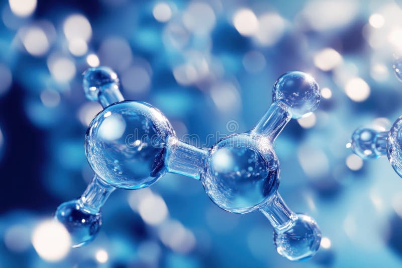 Blue Molecules in a Scientific Illustration Showcasing Molecular ...
