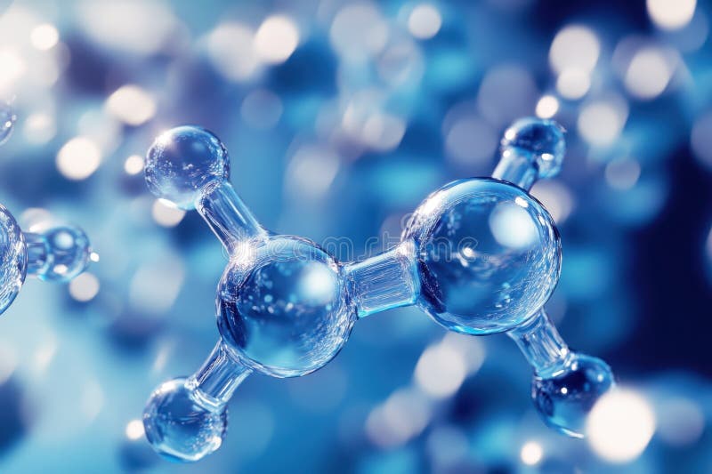 Blue Molecules in a Scientific Illustration Showcasing Molecular ...