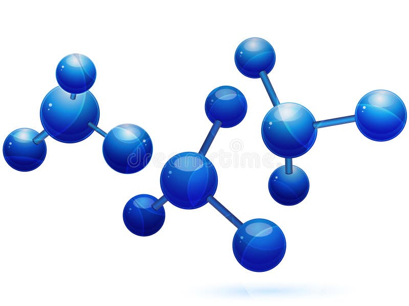 Blue molecules on white stock vector. Illustration of structure - 21695390
