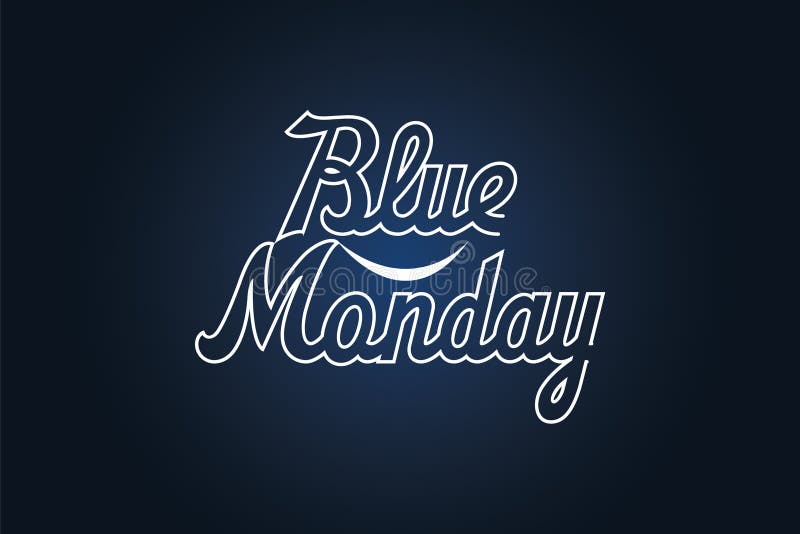 Blue Monday Banner with White Text on a Blue Background. Stock Vector ...