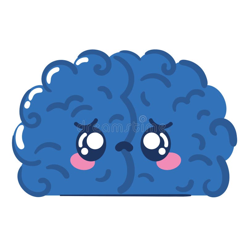 Blue monday brain stock vector. Illustration of cartoon - 301699183