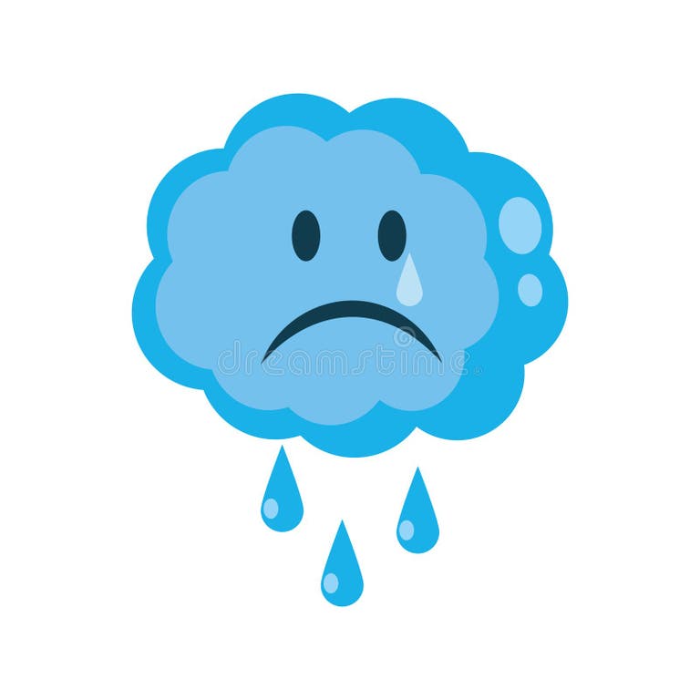 Blue Monday Cloud with Rain Stock Illustration - Illustration of ...