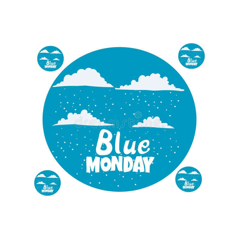 Blue Monday Free Vector Illustration Stock Vector - Illustration of ...