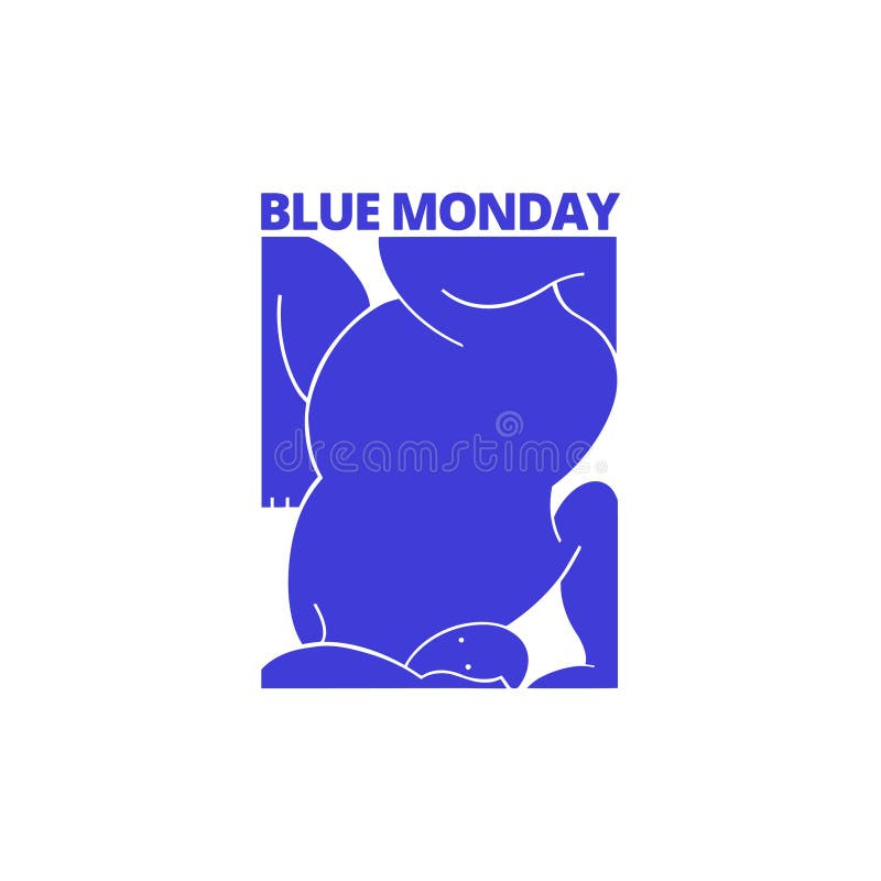 Blue Monday Poster Mockup for Print. Vector Illustration Stock Vector ...