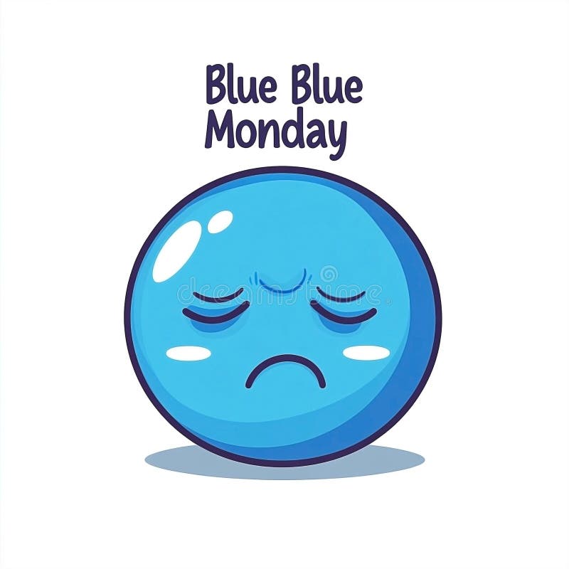 Vector Flat Illustration Sad Emoji Blue Monday Text Stock Photos - Free ...