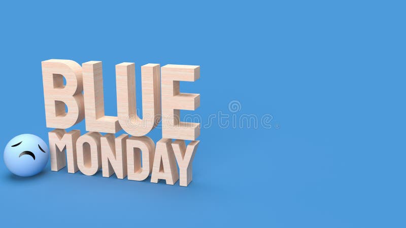 The Blue Monday Text for Abstract Background 3d Rendering Stock ...