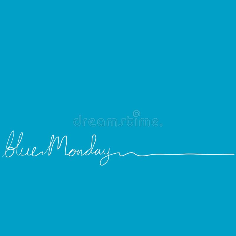 Blue Monday Typography Illustration Hand Drawing Style Vector Stock ...