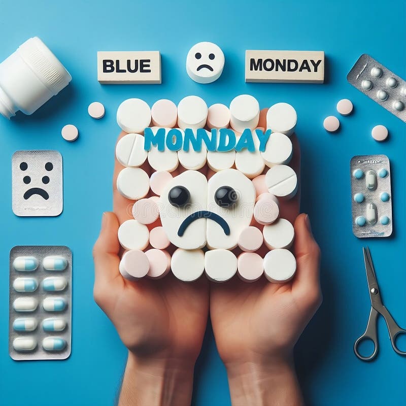 Blue Monday: a Visual Reflection on Emotions, Poster Stock Illustration ...