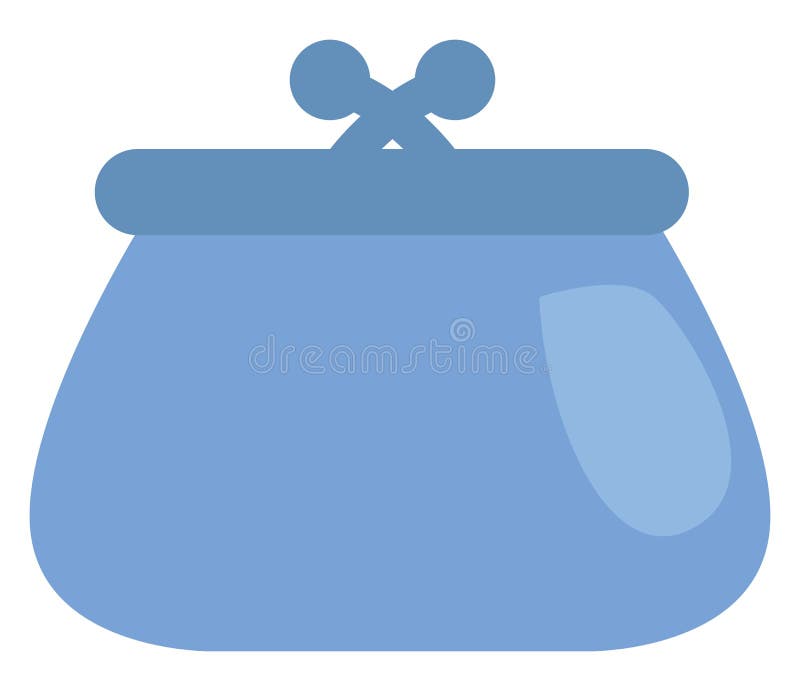 Blue money purse, icon stock vector. Illustration of covid19 - 260373074
