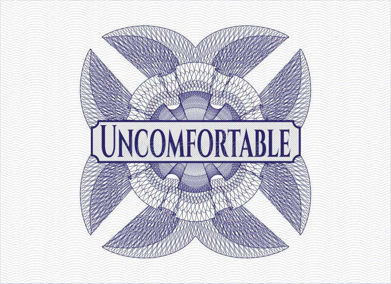 Blue Money Style Emblem or Rosette with Text Uncomfortable Inside Stock ...