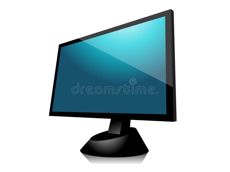 Blue monitor stock vector. Illustration of sharp, information - 23500804