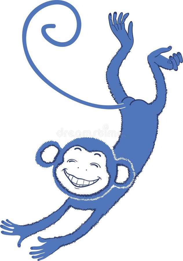 Red Blue Monkey Seamless Pattern. Wild Tropical Mammal Animal Ape Icon ...