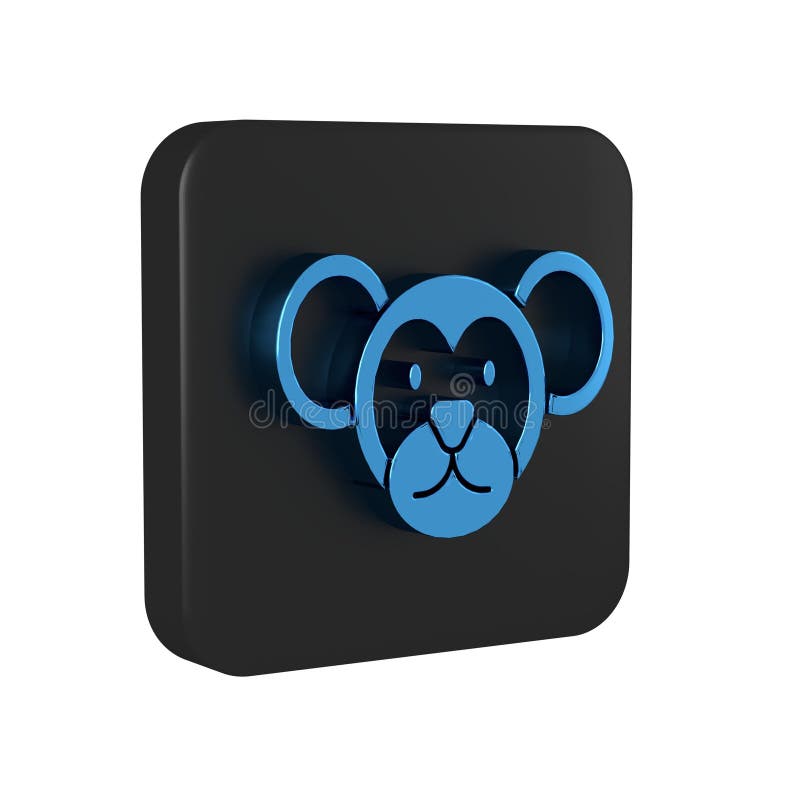 Blue Monkey Icon Isolated on Transparent Background. Animal Symbol ...