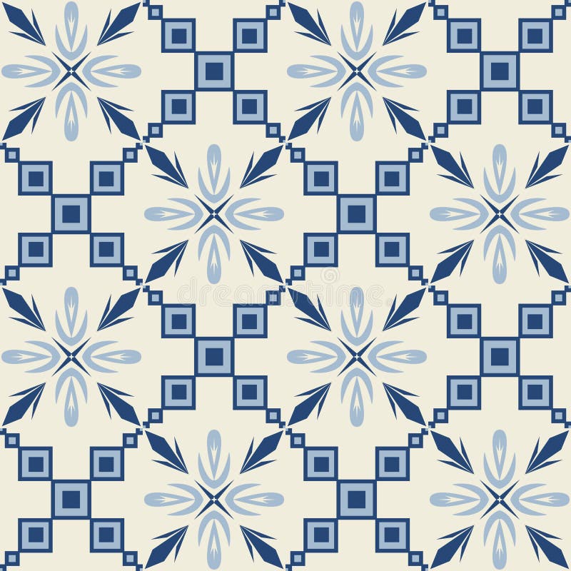 Blue Monochrome Ceramic Tiles, Square Tiles with Floral Pattern ...