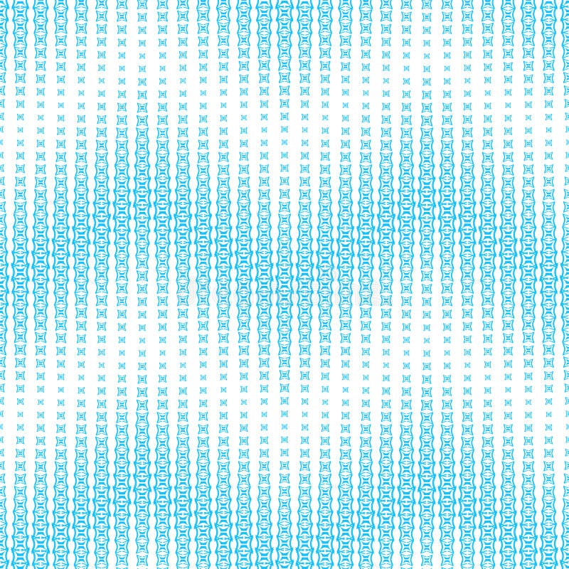 Blue Monochrome Seamless Pattern on White Background. Geometric ...