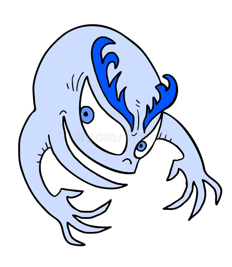 Blue monster cry stock vector. Illustration of drawing - 31279039