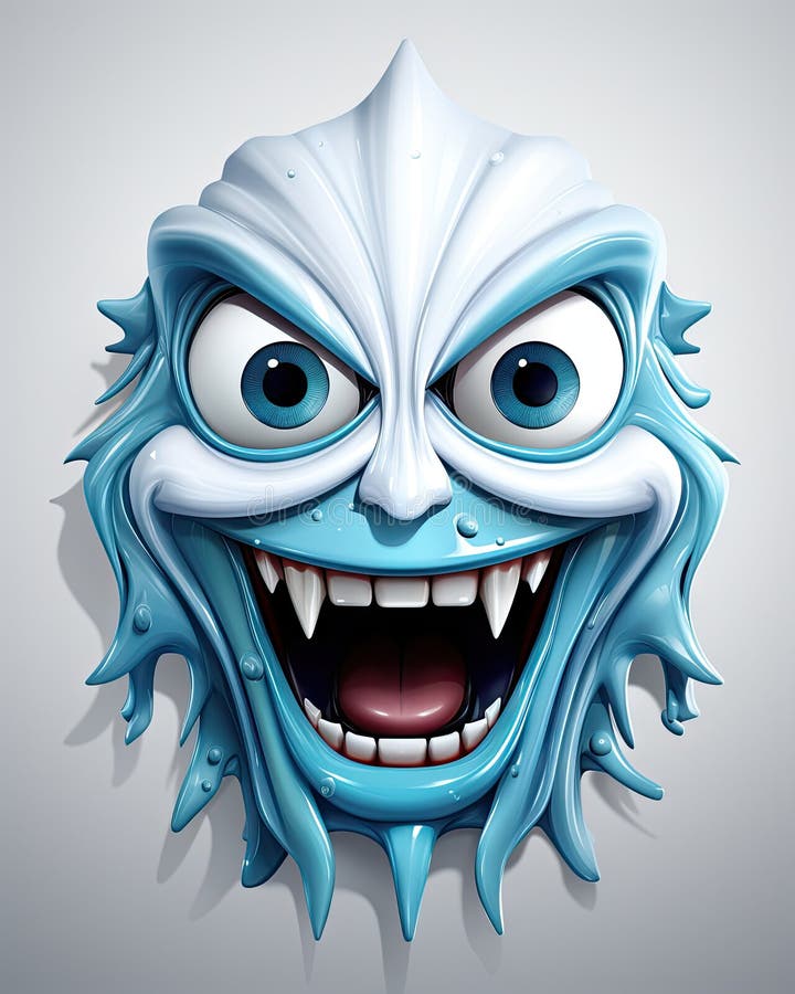 A Blue Monster Mask with Big Eyes and a Smile on it S Face. Generative ...