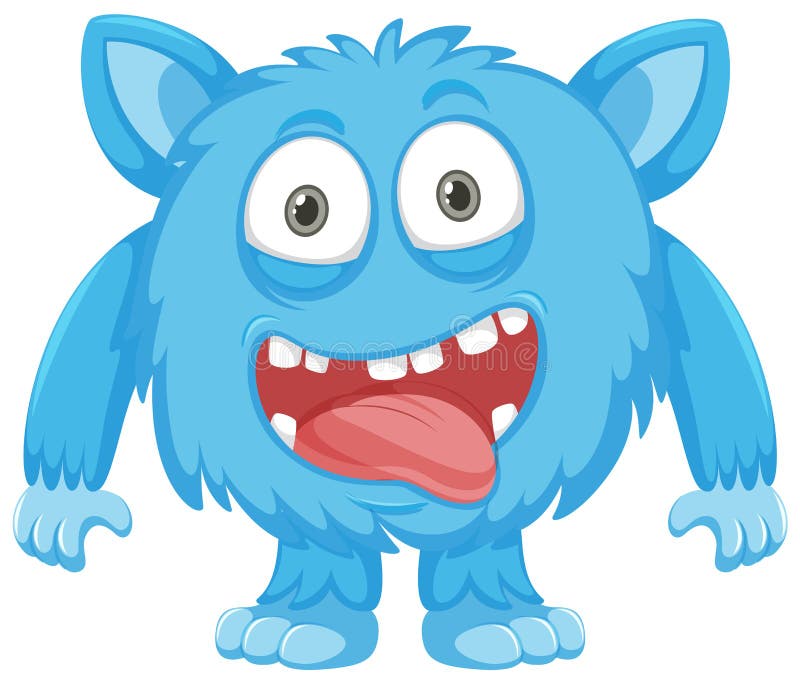 A Blue Monster on White Background Stock Vector - Illustration of clip ...