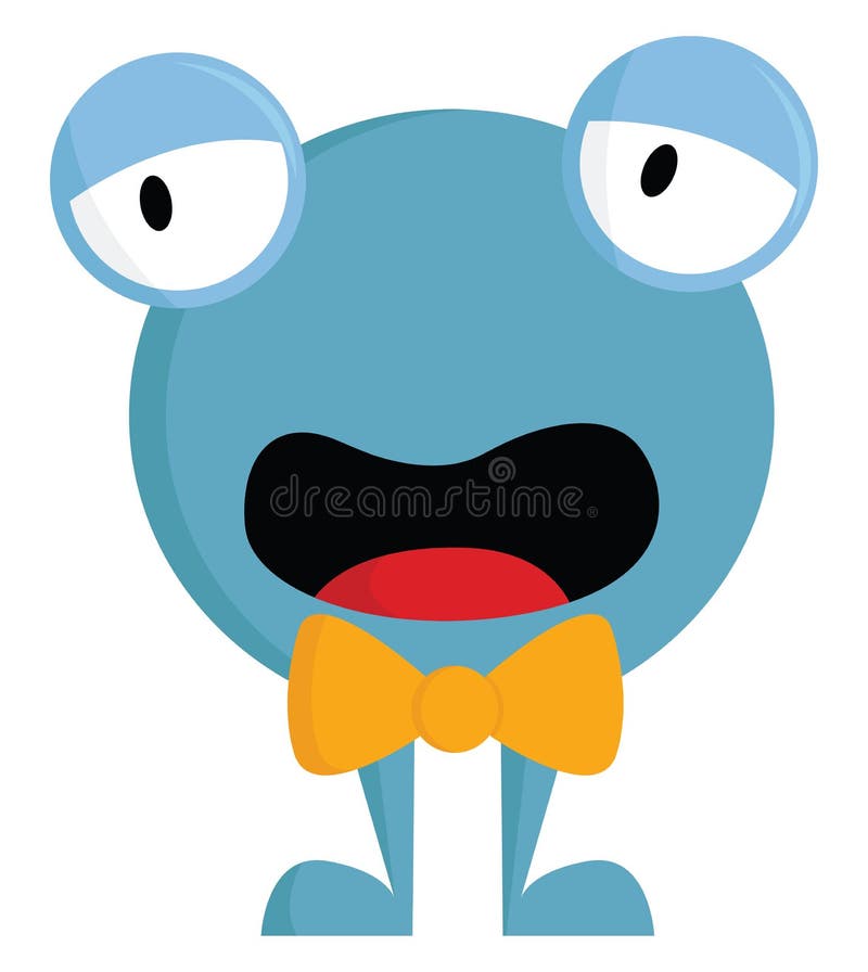 Turquoise Monster with Mouth Wide Open Showing Teeth Vector ...