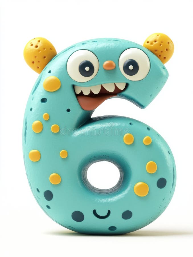 A Blue Monster with Yellow Spots and a Big Smile on Its Face Stock ...