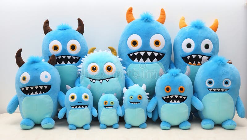 Blue Monsters Plush Dolls Stuffed Ai Generated Stock Illustration ...