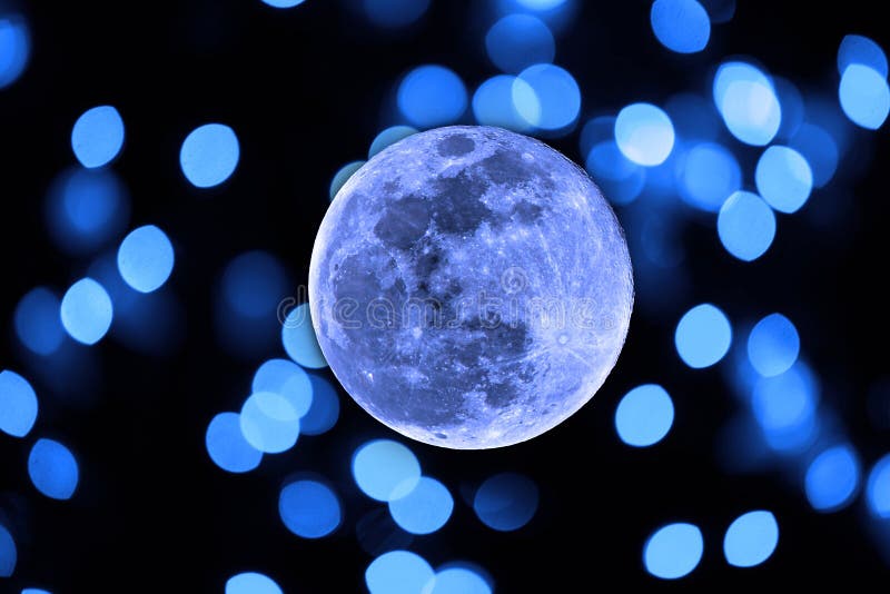 Blue moon stock image. Image of moon, astronomy, lights - 33861947