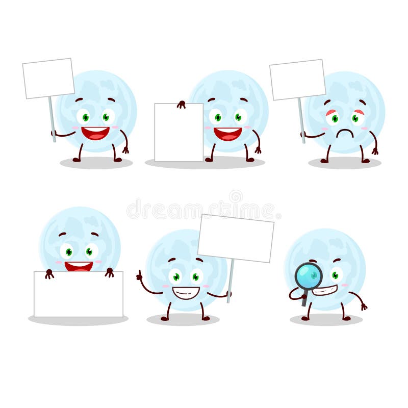 Blue Moon Cartoon Character Bring Information Board Stock Vector ...