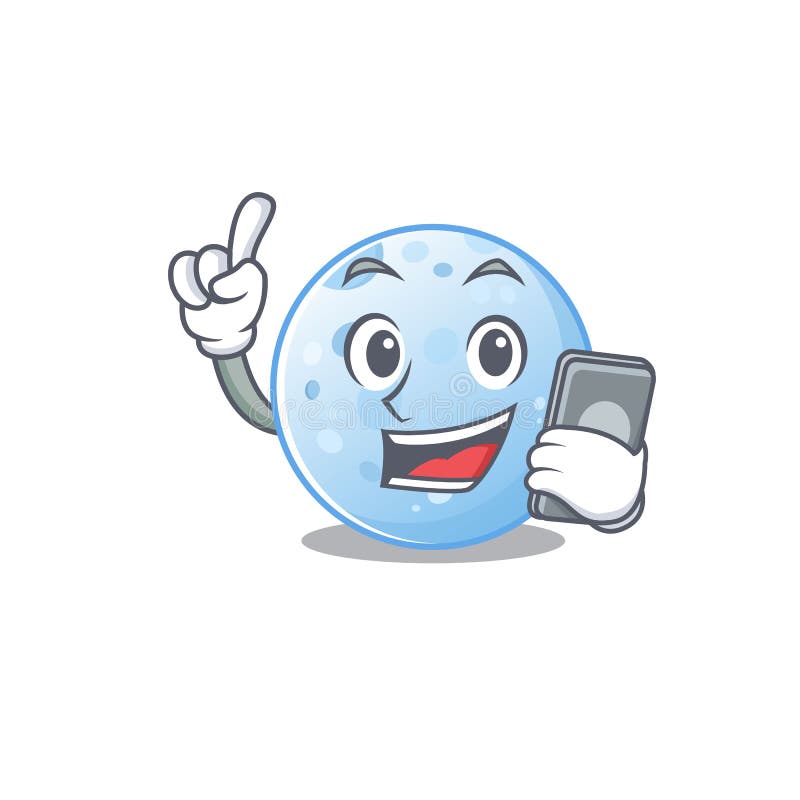Blue Moon Cartoon Character Speaking on Phone Stock Vector ...