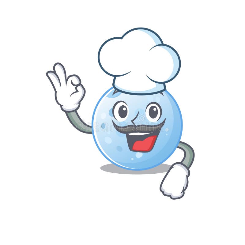 Blue Moon Chef Cartoon Design Style Wearing White Hat Stock Vector ...