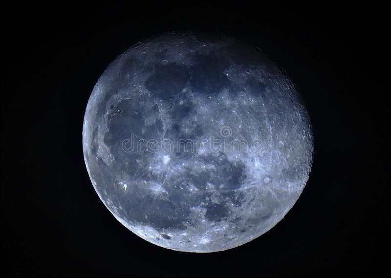 Blue Moon on Cold Arizona Night Stock Photo - Image of cold, sharp ...