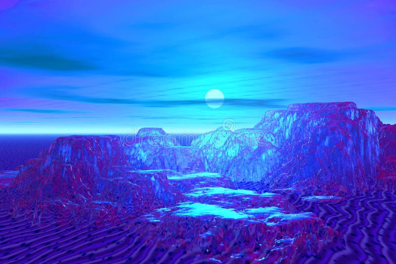 Blue Moon Landscape Stock Image - Image: 2080671