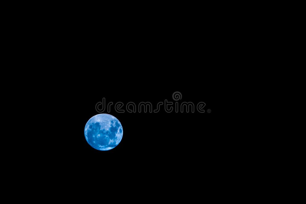 Blue Moon Nature Light Object in the Night Sky Stock Photo - Image of ...