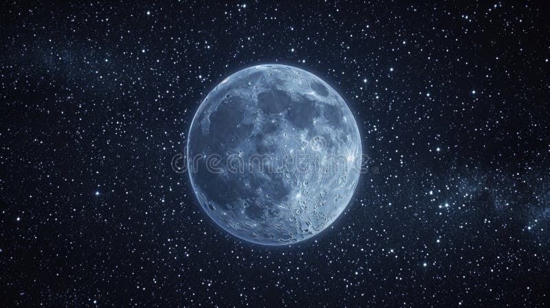 A Blue Moon Shining Brightly in the Middle of the Night Sky. Perfect ...