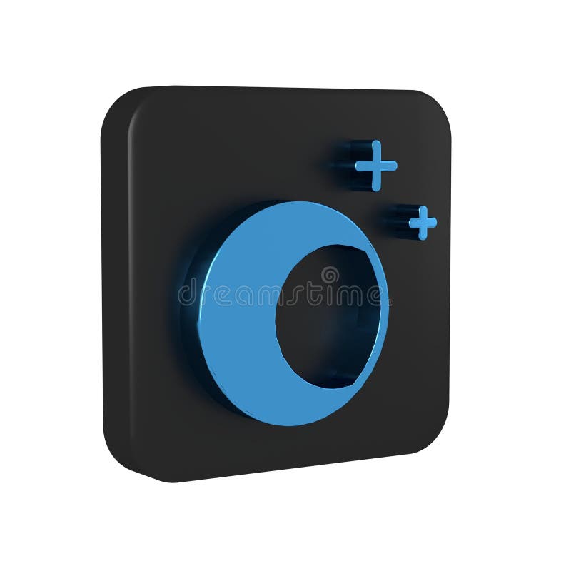 Blue Moon and Stars Icon Isolated on Transparent Background. Black ...