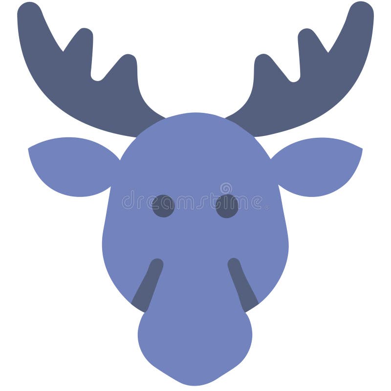 Blue Moose Head Vector Illustration for Creative Design Projects Stock ...