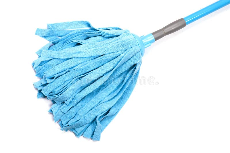 Blue mop for floor stock image. Image of brush, cleanup - 24168649
