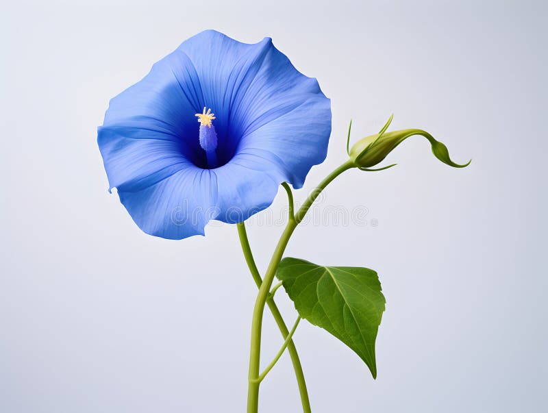 Blue Morning Glory Flower in Studio Background, Single Blue Morning ...