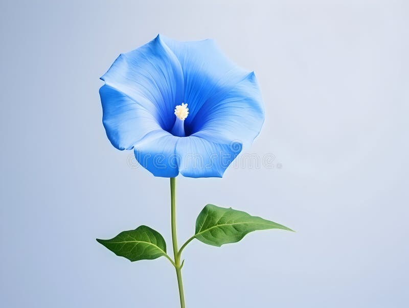 Blue Morning Glory Flower in Studio Background, Single Blue Morning ...