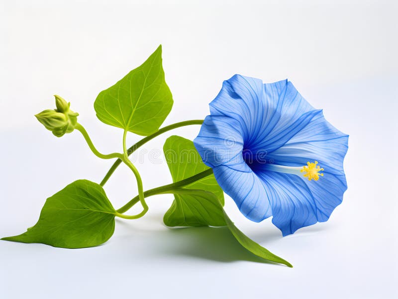 Blue Morning Glory Flower in Studio Background, Single Blue Morning ...